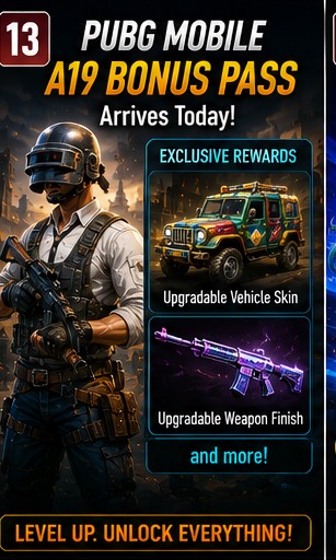 PUBG Mobile A19 Royal Pass Bonus Pass arrives with vehicle and weapon ...